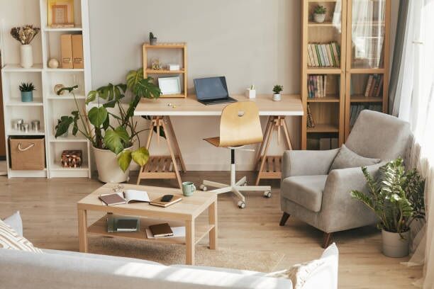 Living room with study table store